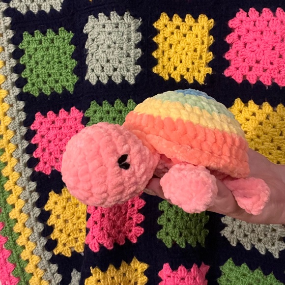 Toys | Pastel Rainbow Crochet Turtle Amigurumi | Poshmark